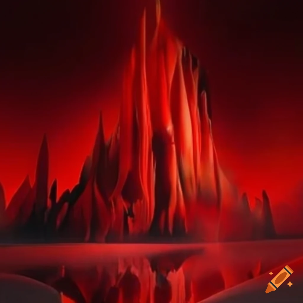 Red heavenly scene on Craiyon