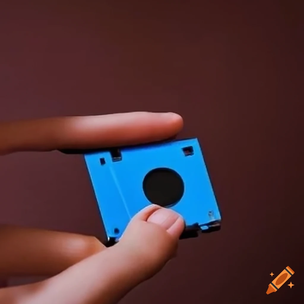 Pocket-sized mini floppy disk on Craiyon