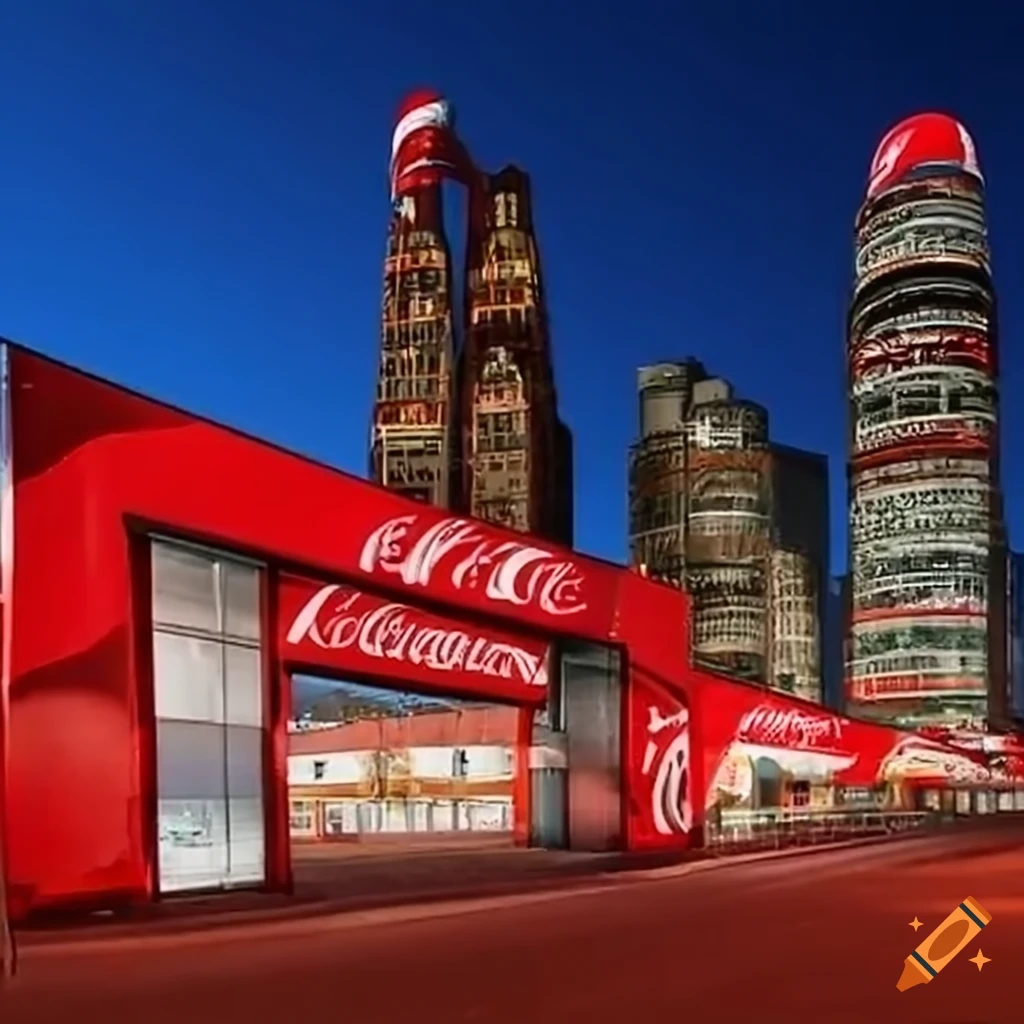 Cityscape with coca cola branding on Craiyon
