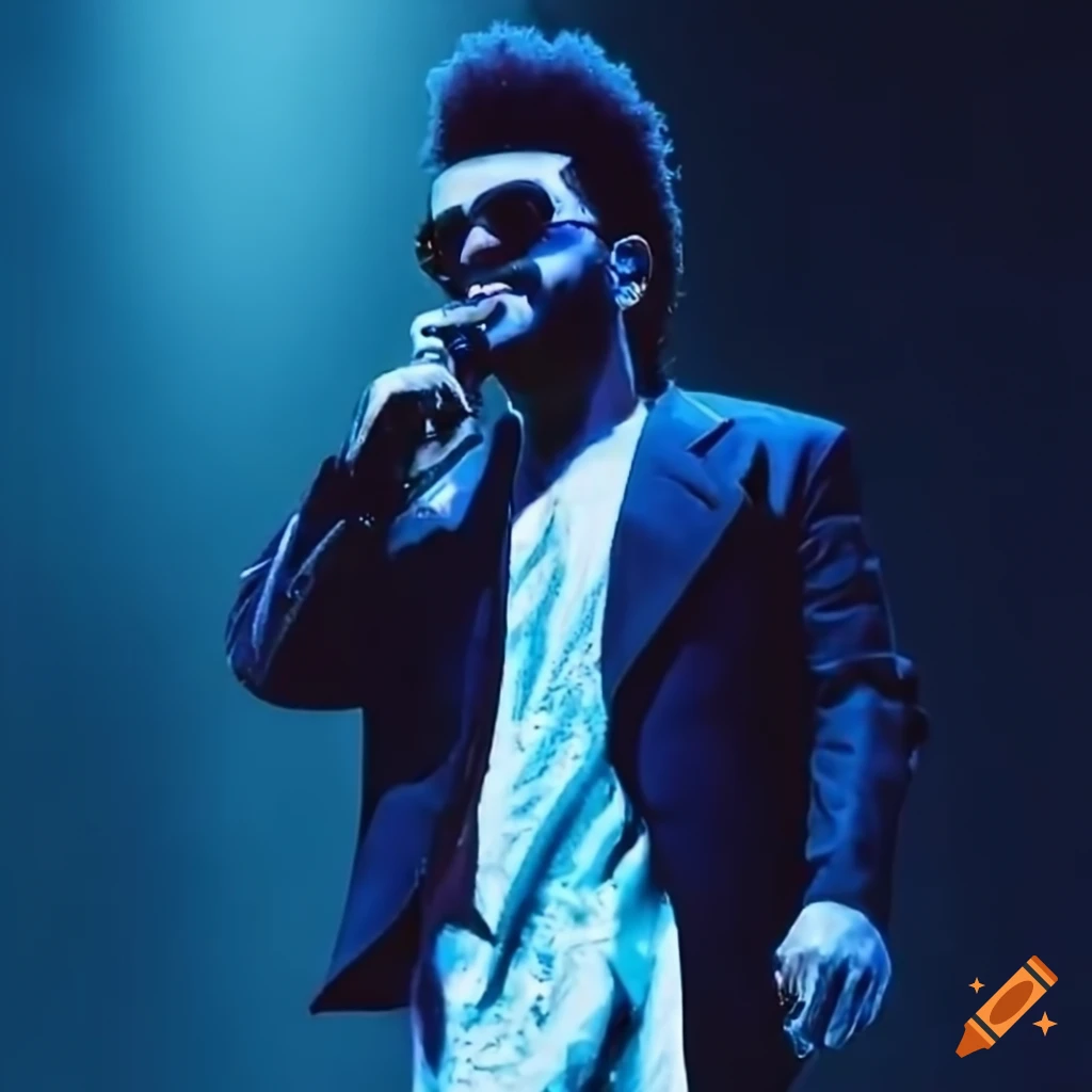 The weeknd performing in concert on Craiyon