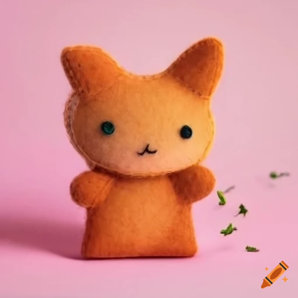 Cute creature made of felt on Craiyon