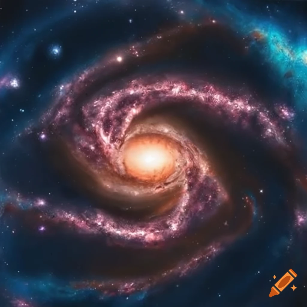 Many spiral galaxies in space on Craiyon