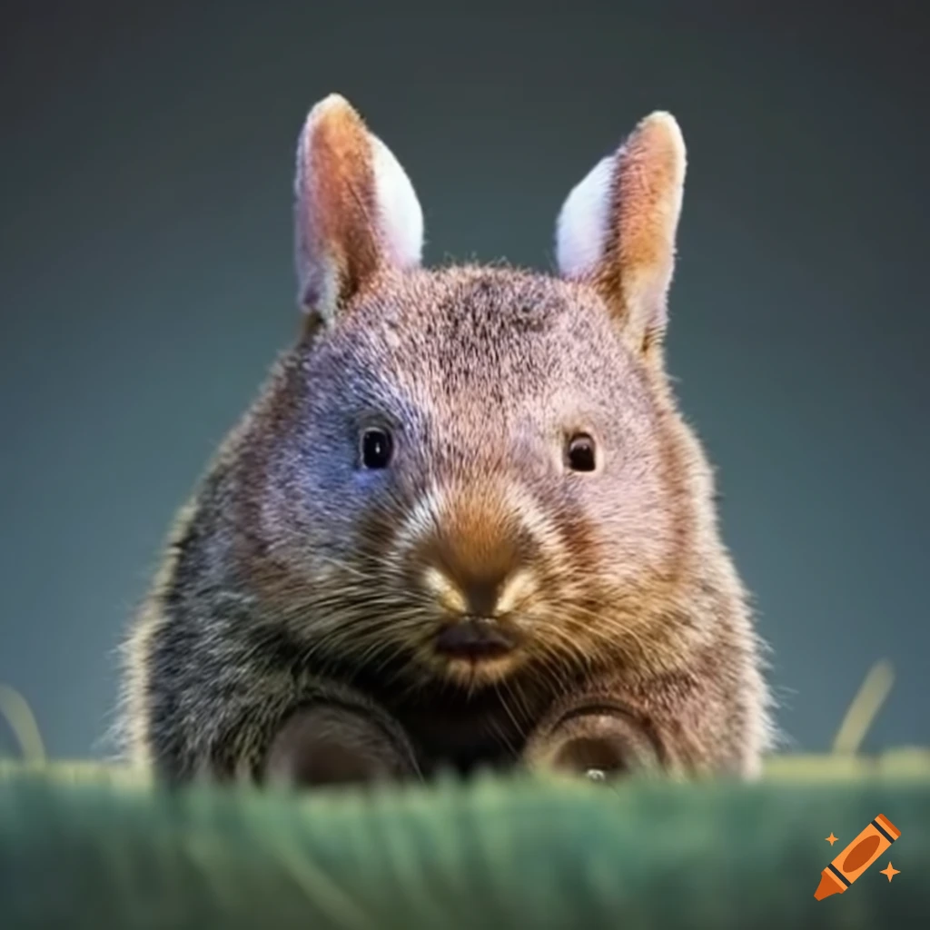 Wooly wombat with rabbit's ears on Craiyon