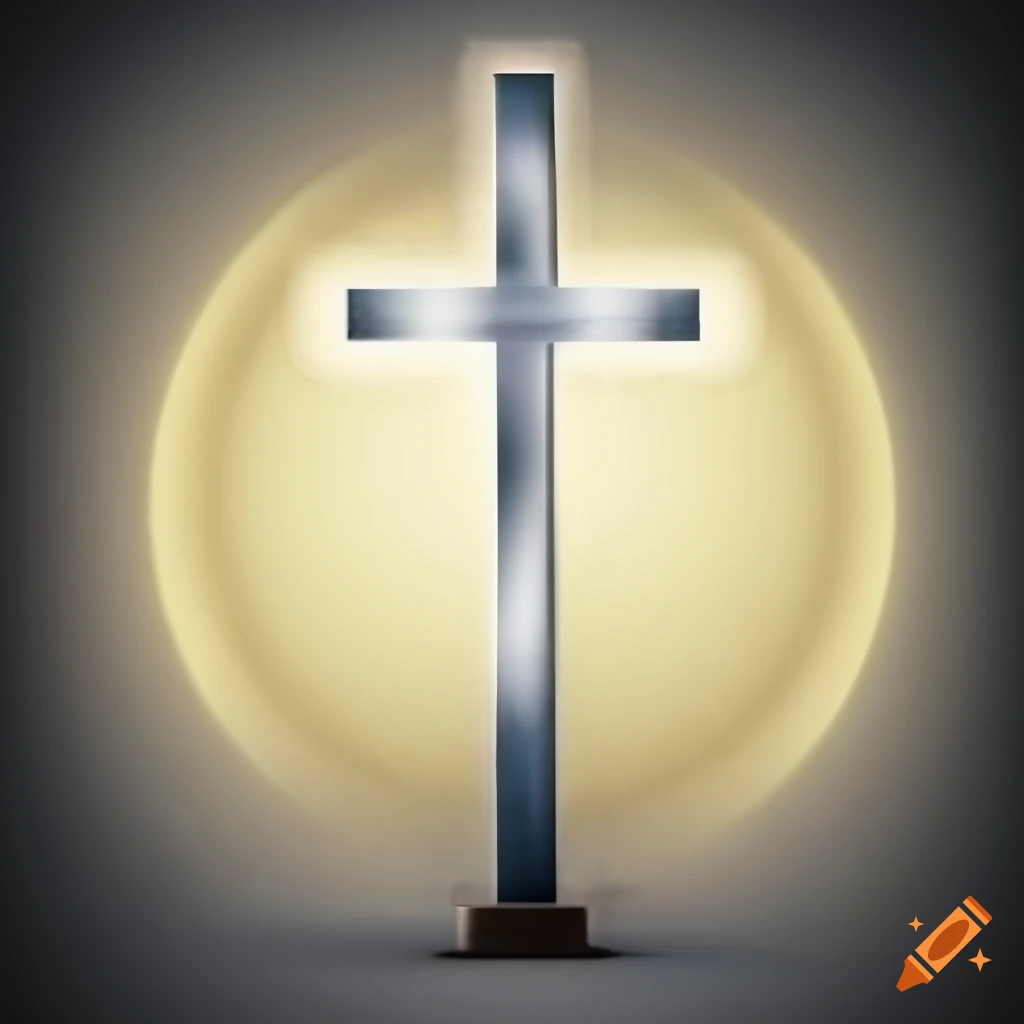 Christian cross light border on Craiyon