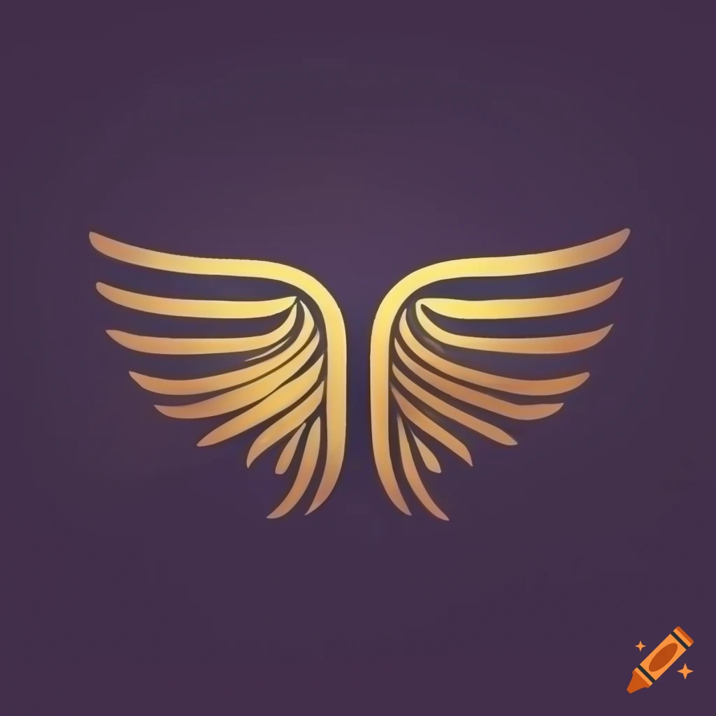 Golden wing logo design on Craiyon