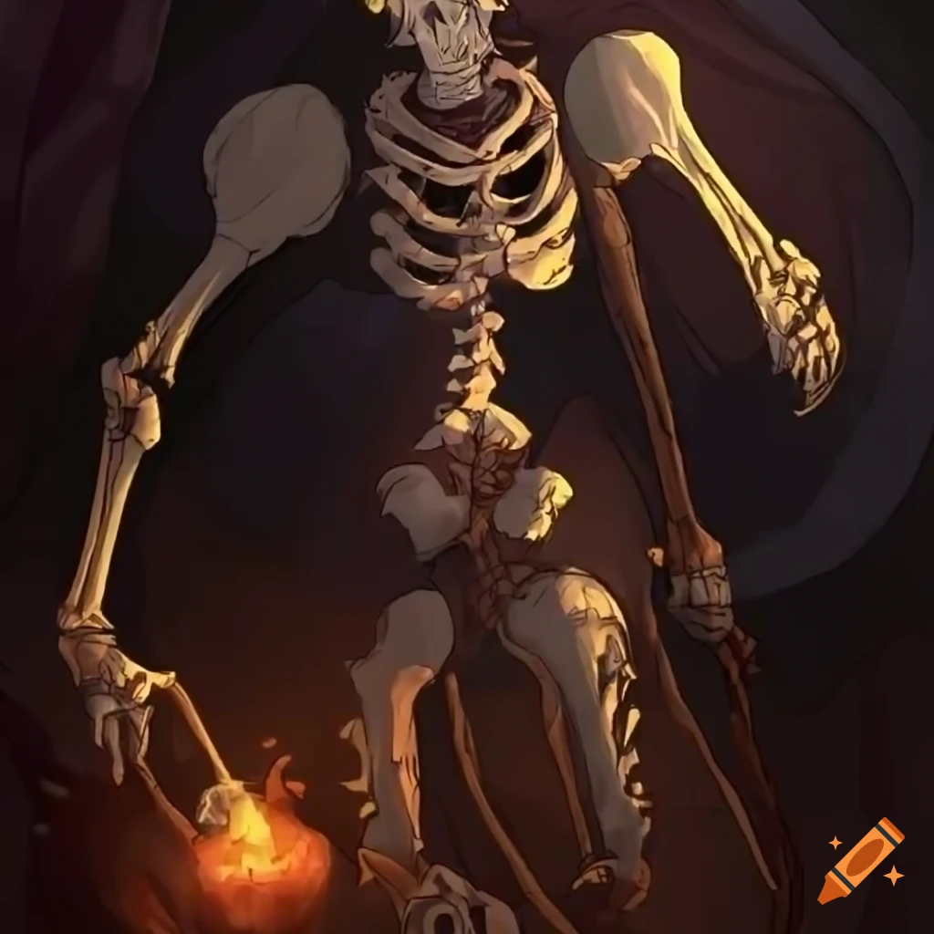 Anime skeleton character inspired by baldur's gate 3 on Craiyon