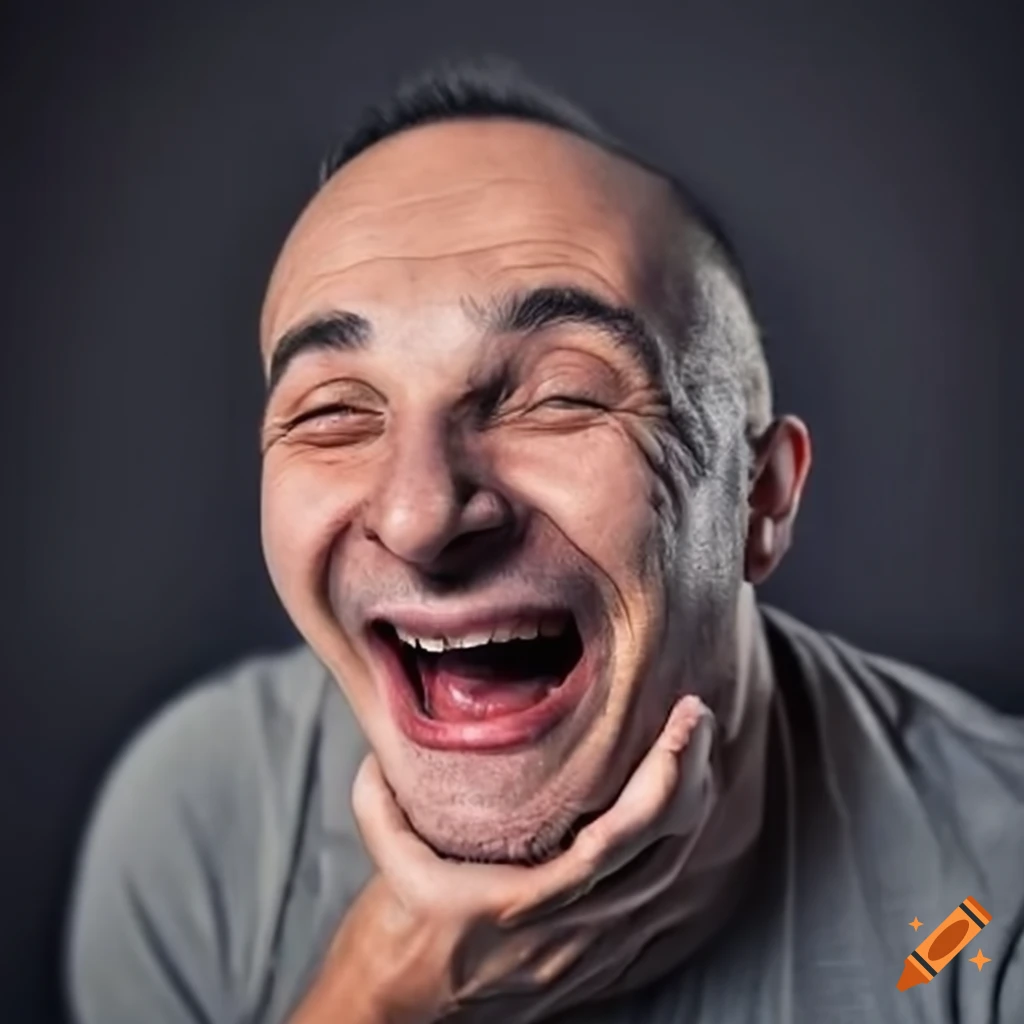 Man laughing on Craiyon