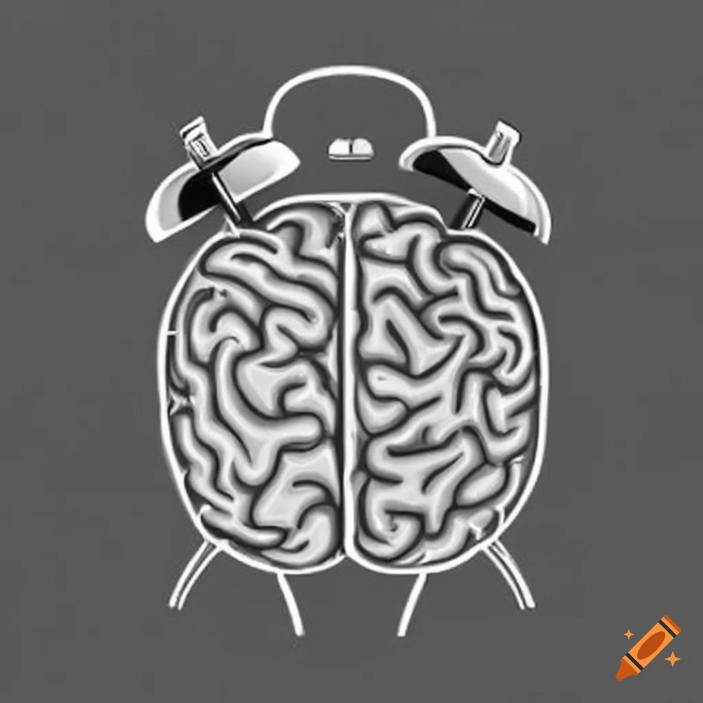 Human brain merged with an alarm clock on Craiyon