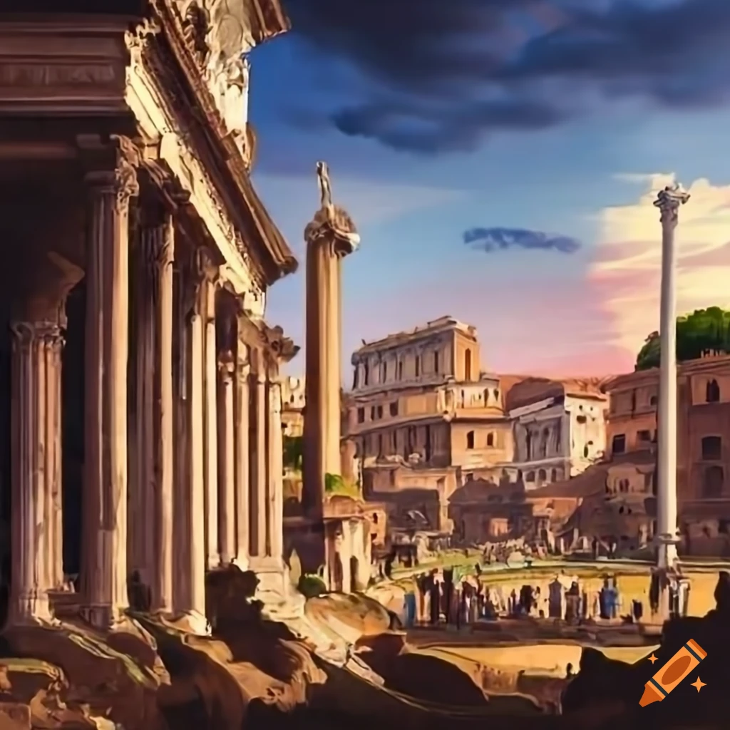 Ancient roman forum in rome on Craiyon