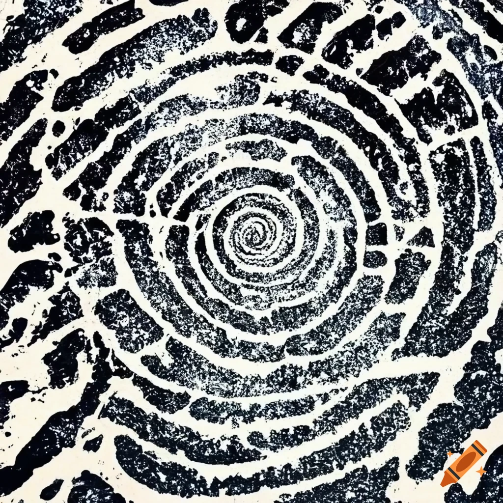 Stippled grunge spiral art with texture on Craiyon