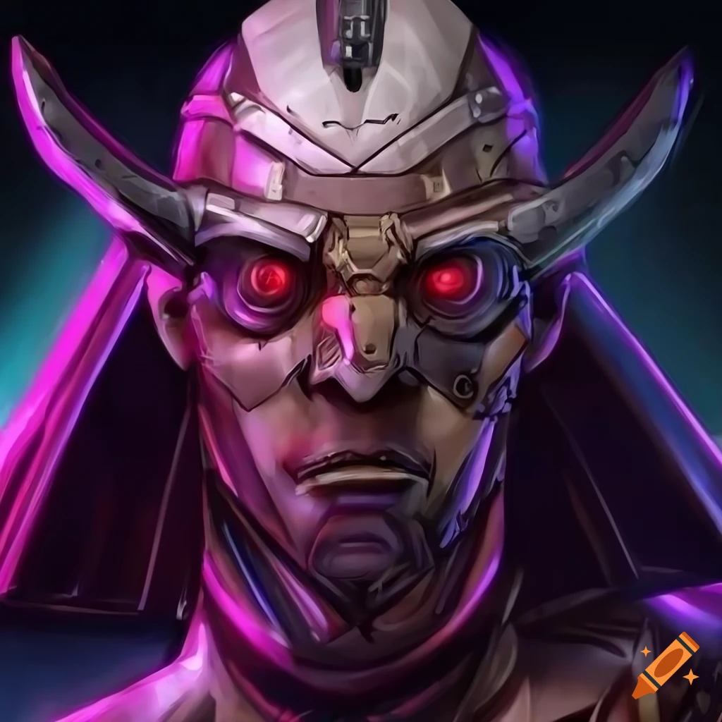 Demon cyborg priest in a sci-fi laboratory on Craiyon