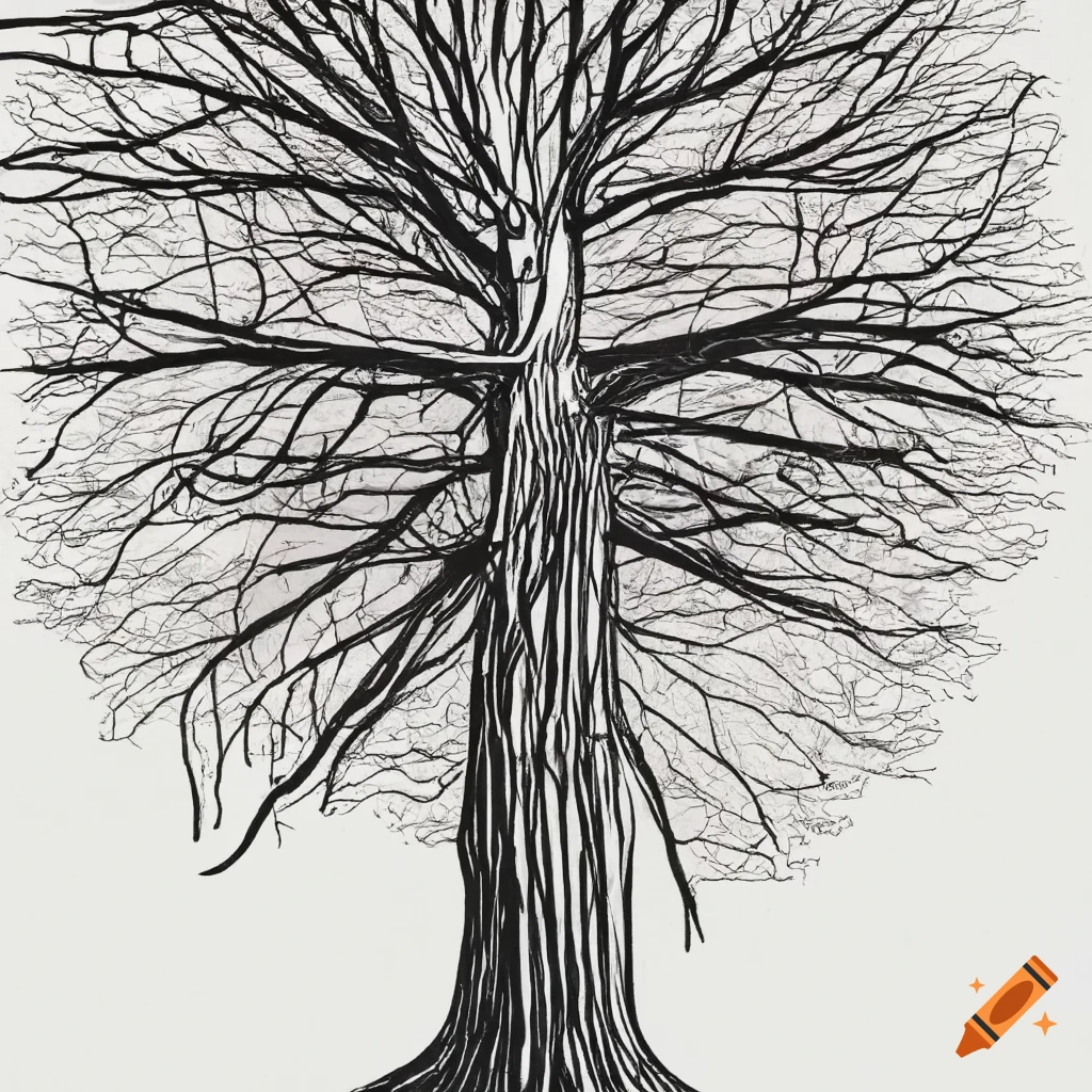 Complex decision tree illustration with vast number of branches in ...