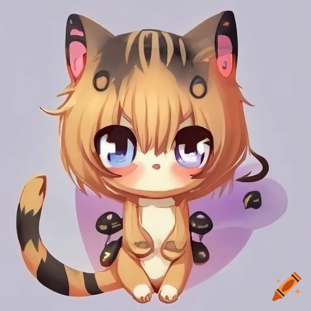 Chibi cat art on Craiyon