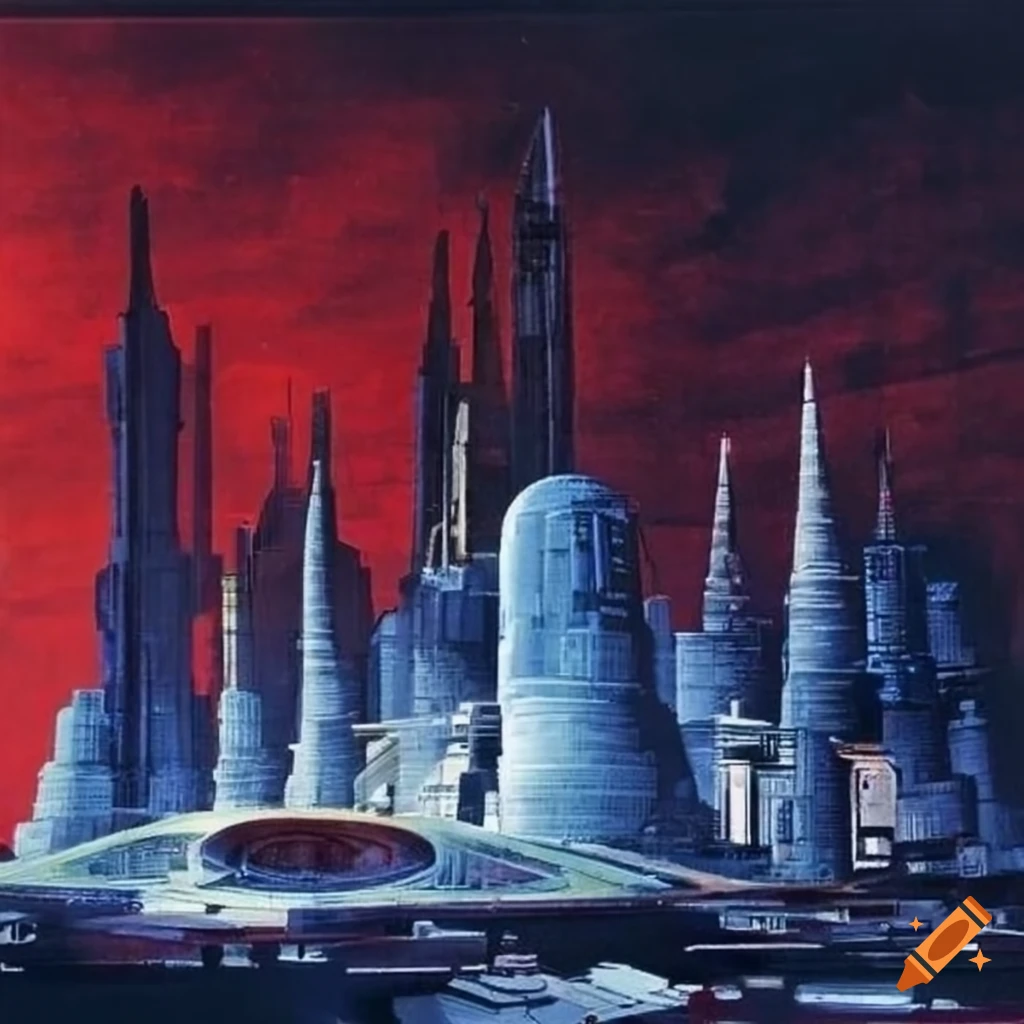 70s sci-fi megastructure art on Craiyon