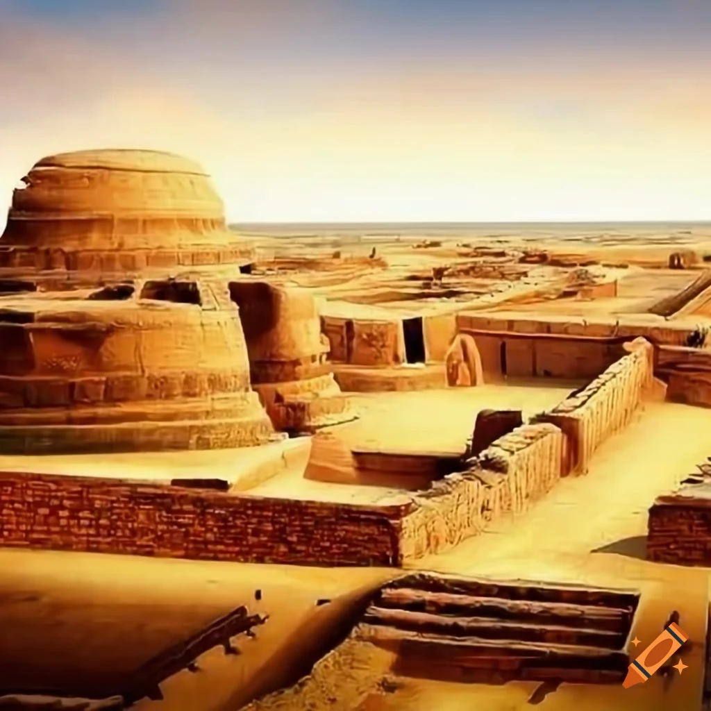 Ancient indus valley civilization city in hyper-realistic style on Craiyon