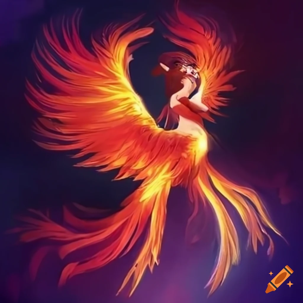 Phoenix woman in light colors on Craiyon