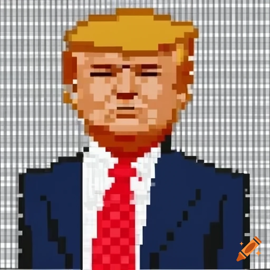 Pixel art portrait of a political figure on Craiyon