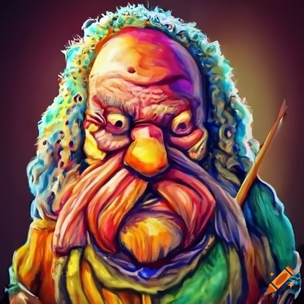 Wounded dwarf wizard on Craiyon