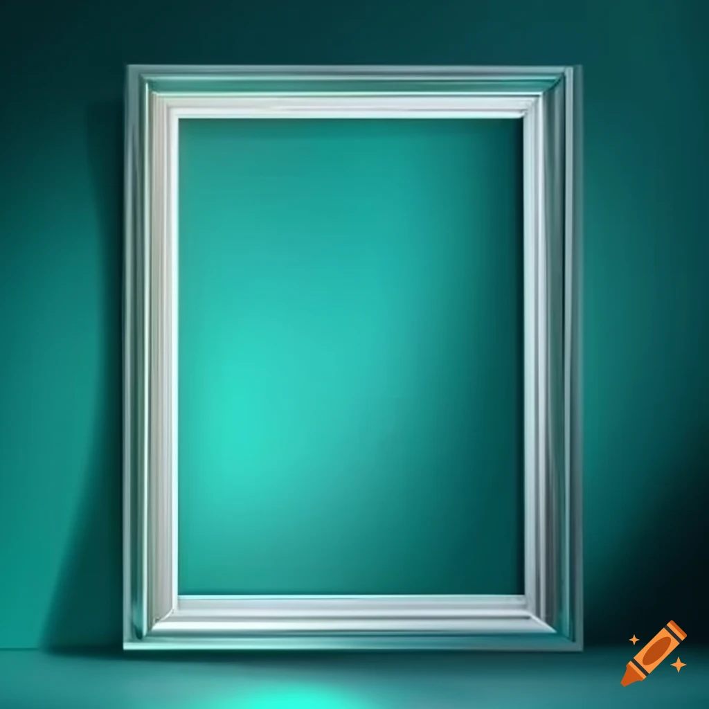 Elegant white rectangular frame on a tiffany background on Craiyon