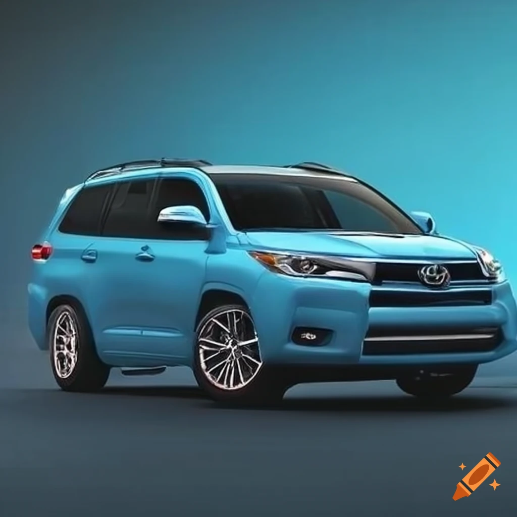 Toyota highlander baby blue car lowered on Craiyon