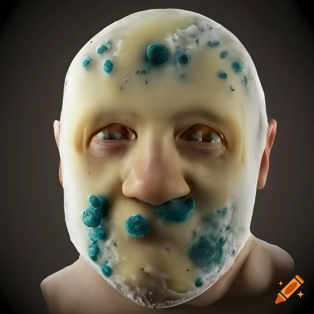 Moldy cheese man in high definition photorealistic style on Craiyon