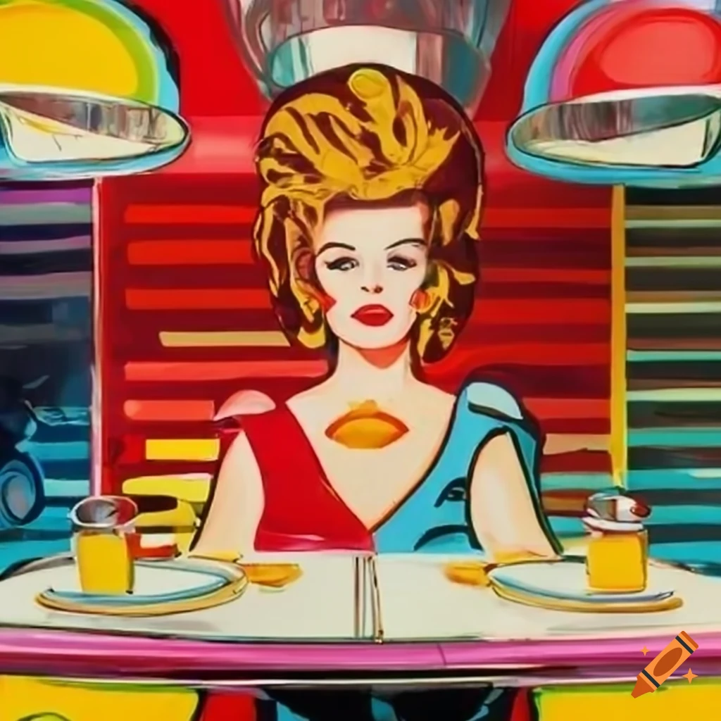1960s pop art in a diner on Craiyon