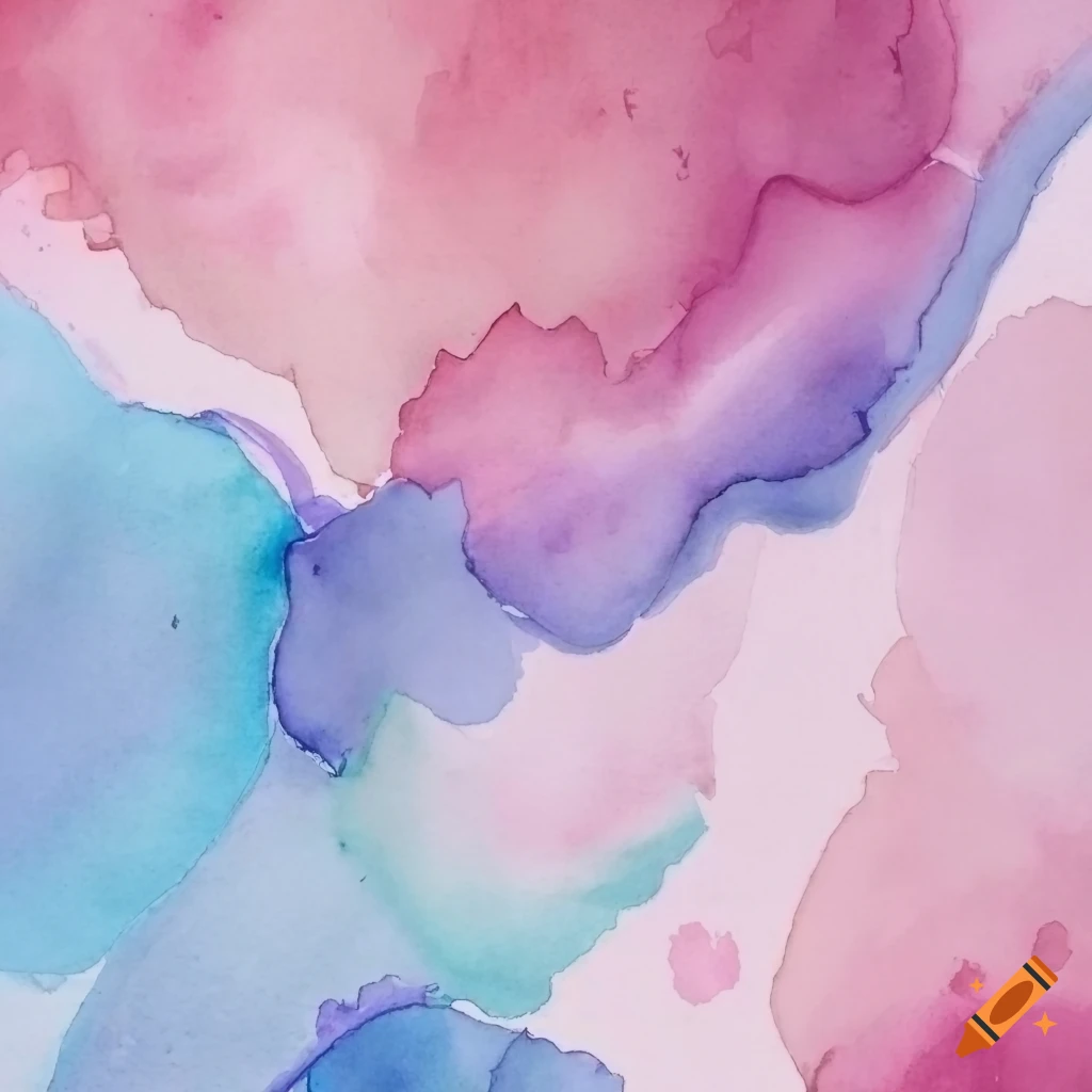 Harmonious blend of light pink and light blue hues in watercolor on Craiyon