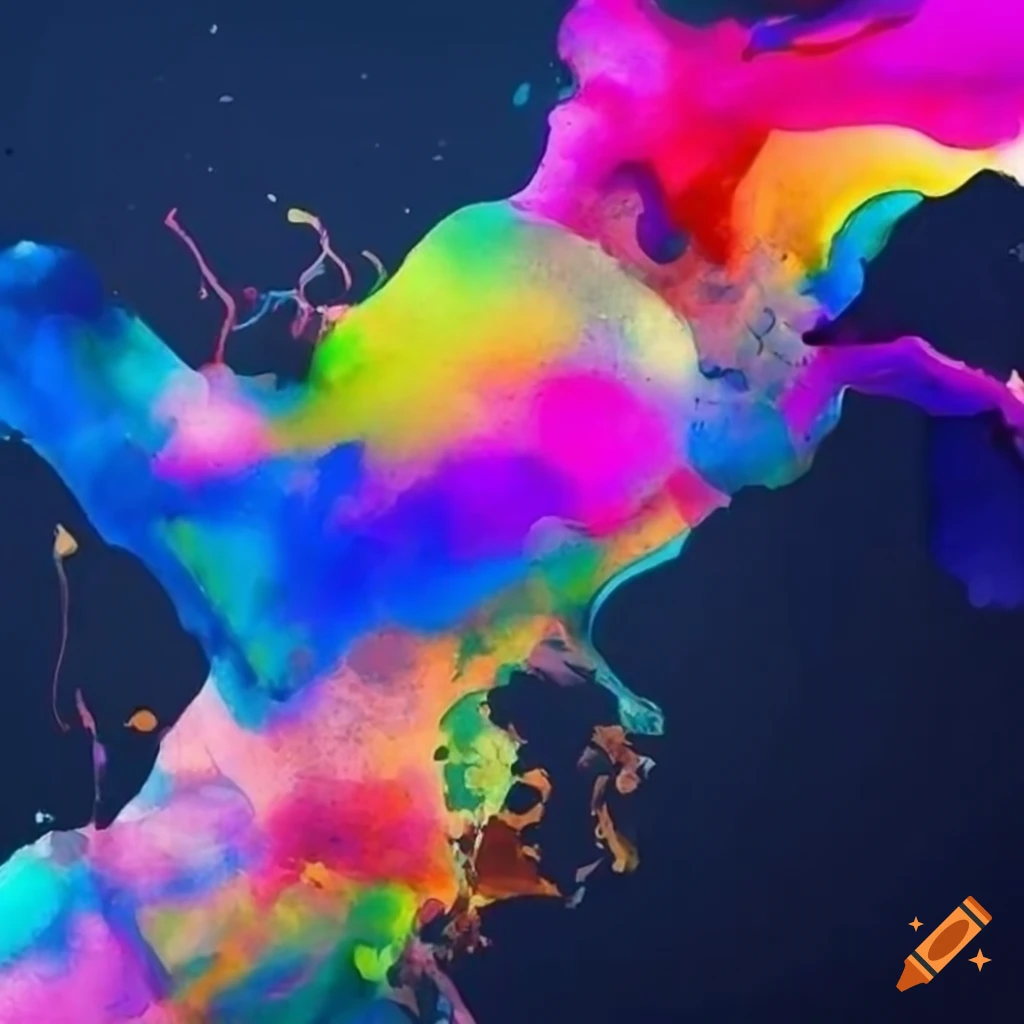 Splash of different colors in abstract light watercolor style on Craiyon