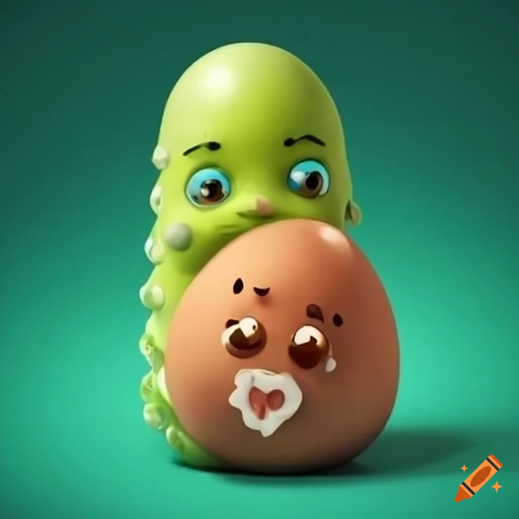 Adorable baby from pickle and egg parents on Craiyon