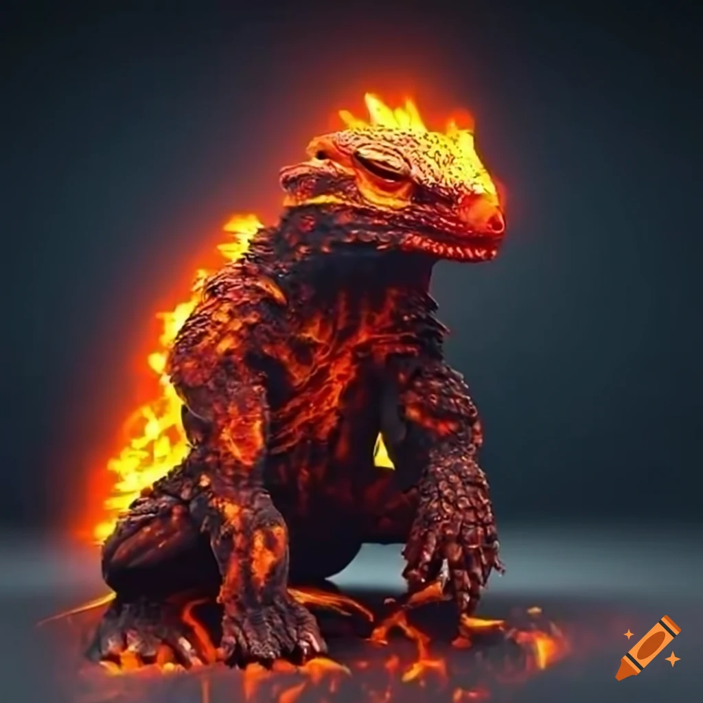 Lava lizard monster on Craiyon