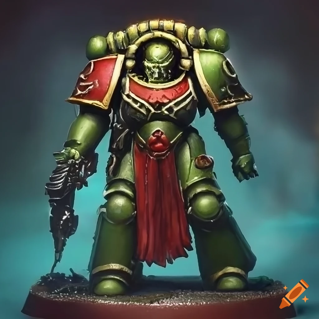 Vulkan Salamander Warhammer Primarch with black skin and red eyes on ...
