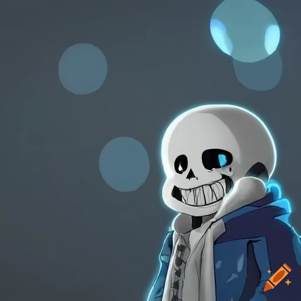 Wallpaper with sans from undertale in a sunlit charming scene on Craiyon