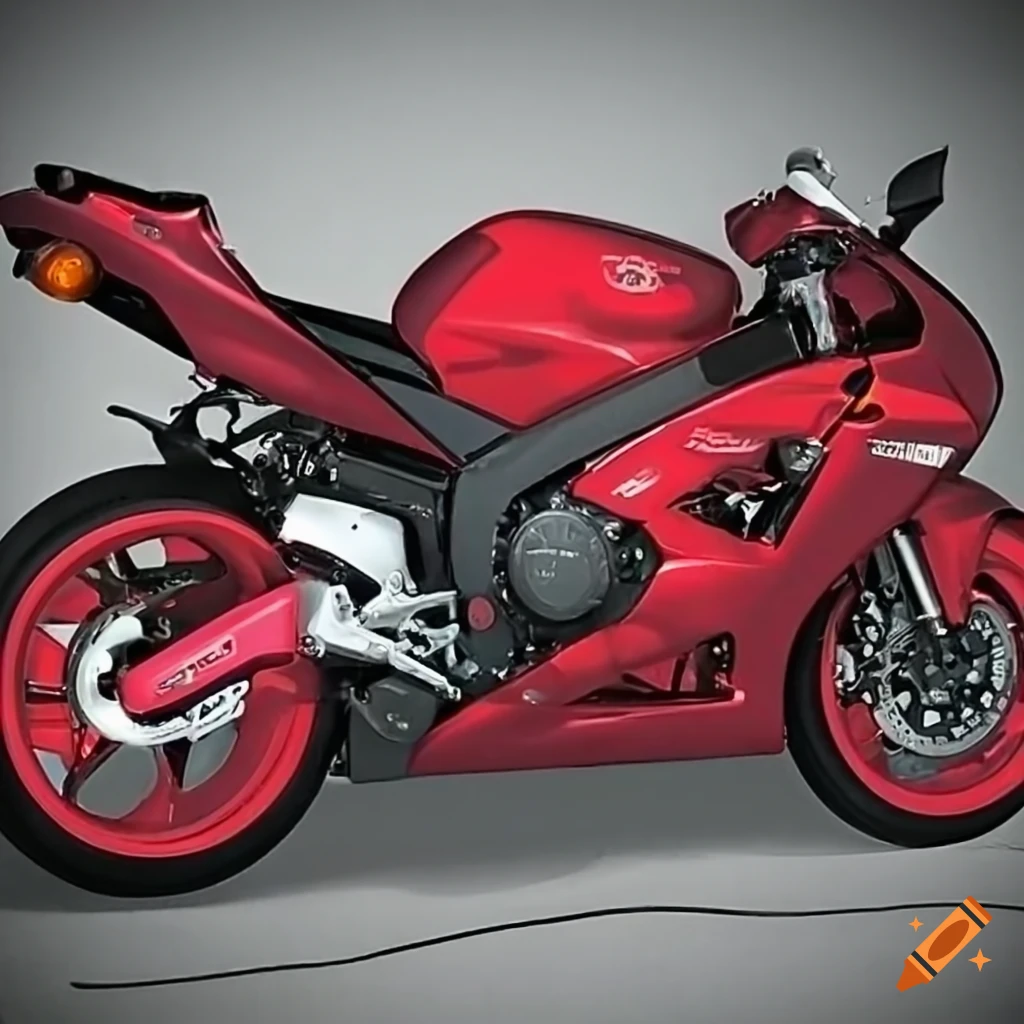 Red yamaha r6 motorcycle on Craiyon