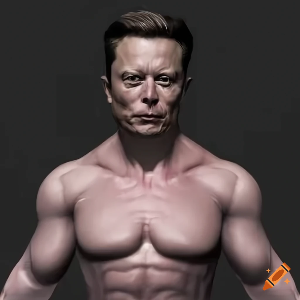 Muscular elon musk on Craiyon