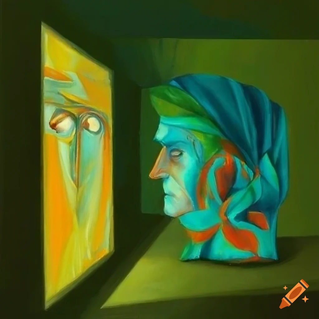 Surreal dinner setting with scarves in the style of carel willink on ...