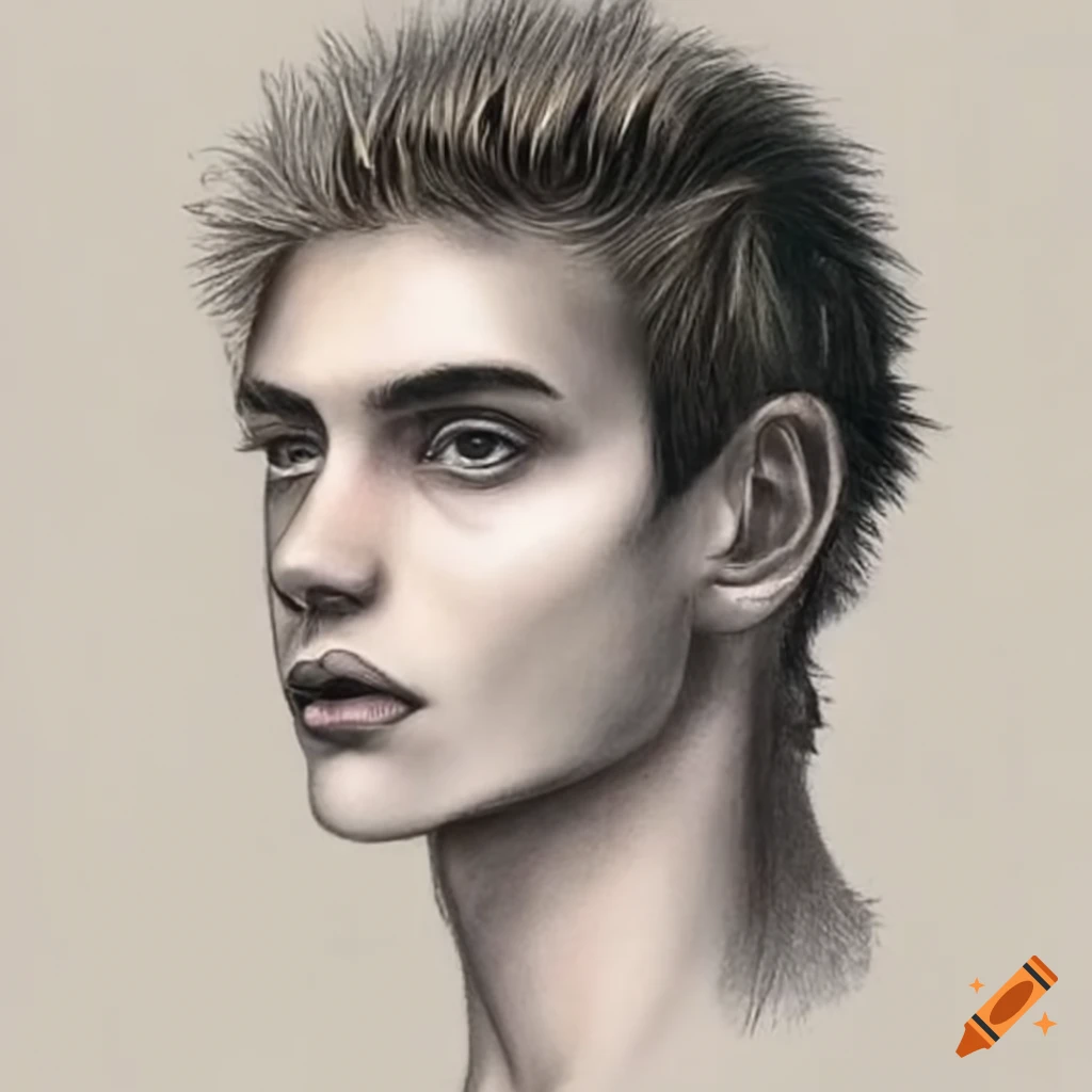 Portrait of a young man with unique facial features and mixed eye color ...