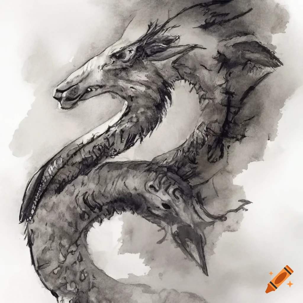 Sketch of a mythical sheep hydra with multiple fire-breathing heads on ...