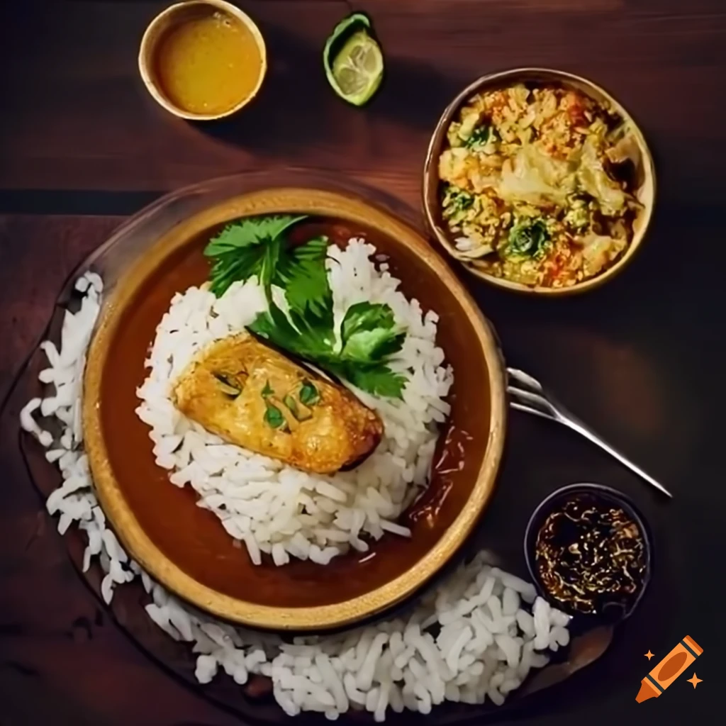 Curry-coco cod with white rice dish on Craiyon