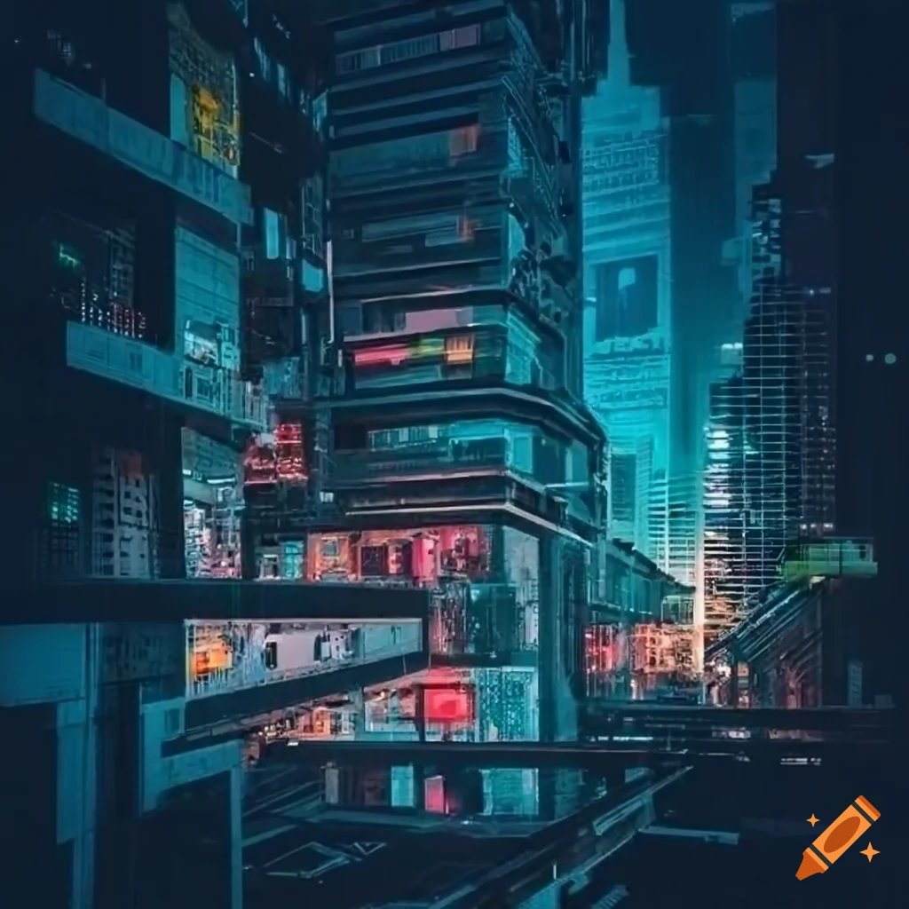 Retro-futurism cyberpunk cityscape on Craiyon