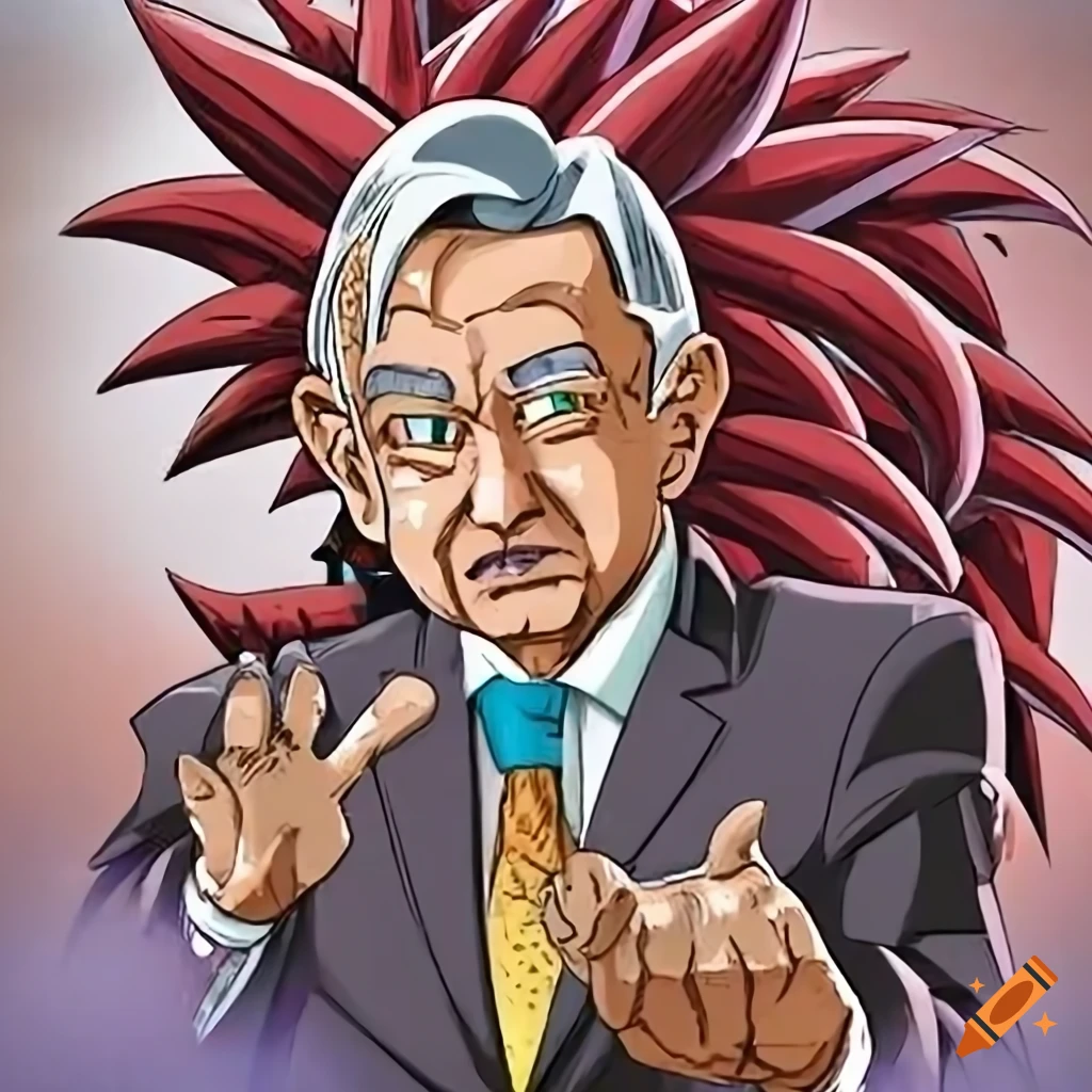 Andrés Manuel López Obrador as Super Saiyan 4 on Craiyon