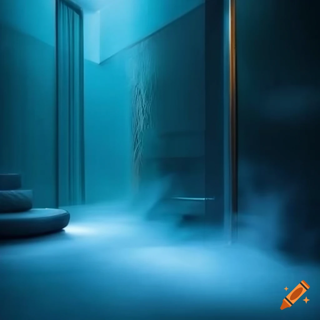 Tranquil indoor spa with dim lights and serene atmosphere on Craiyon