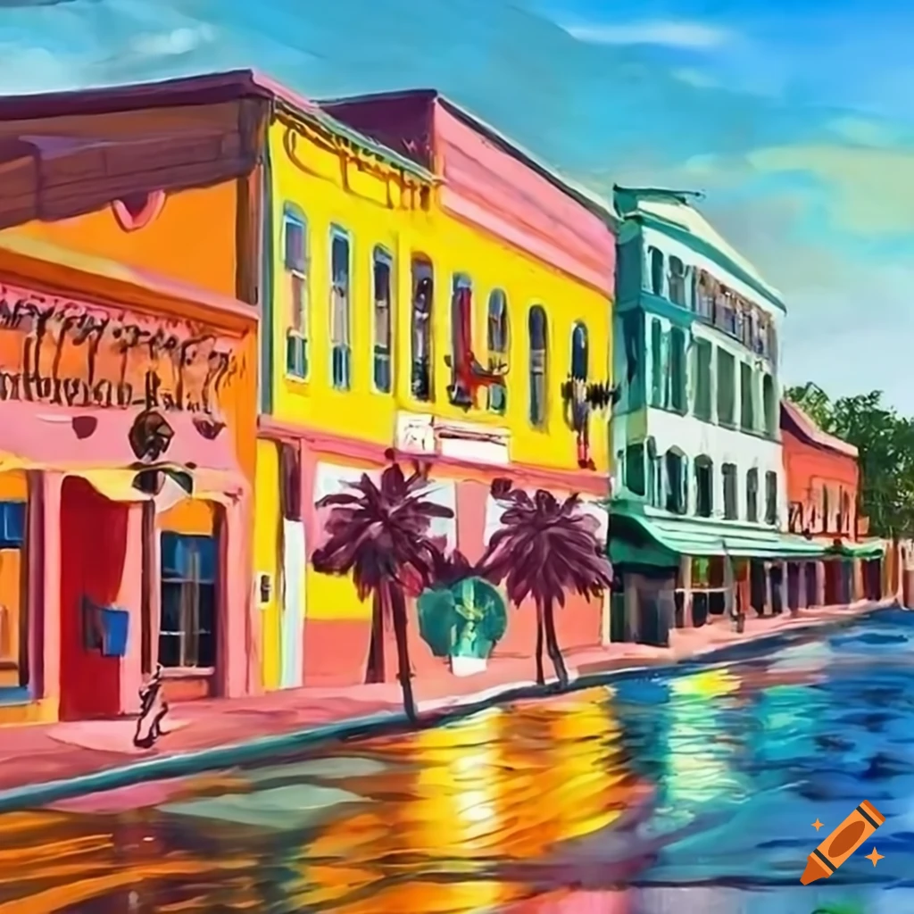 Charming downtown Kissimmee, Florida painting on Craiyon