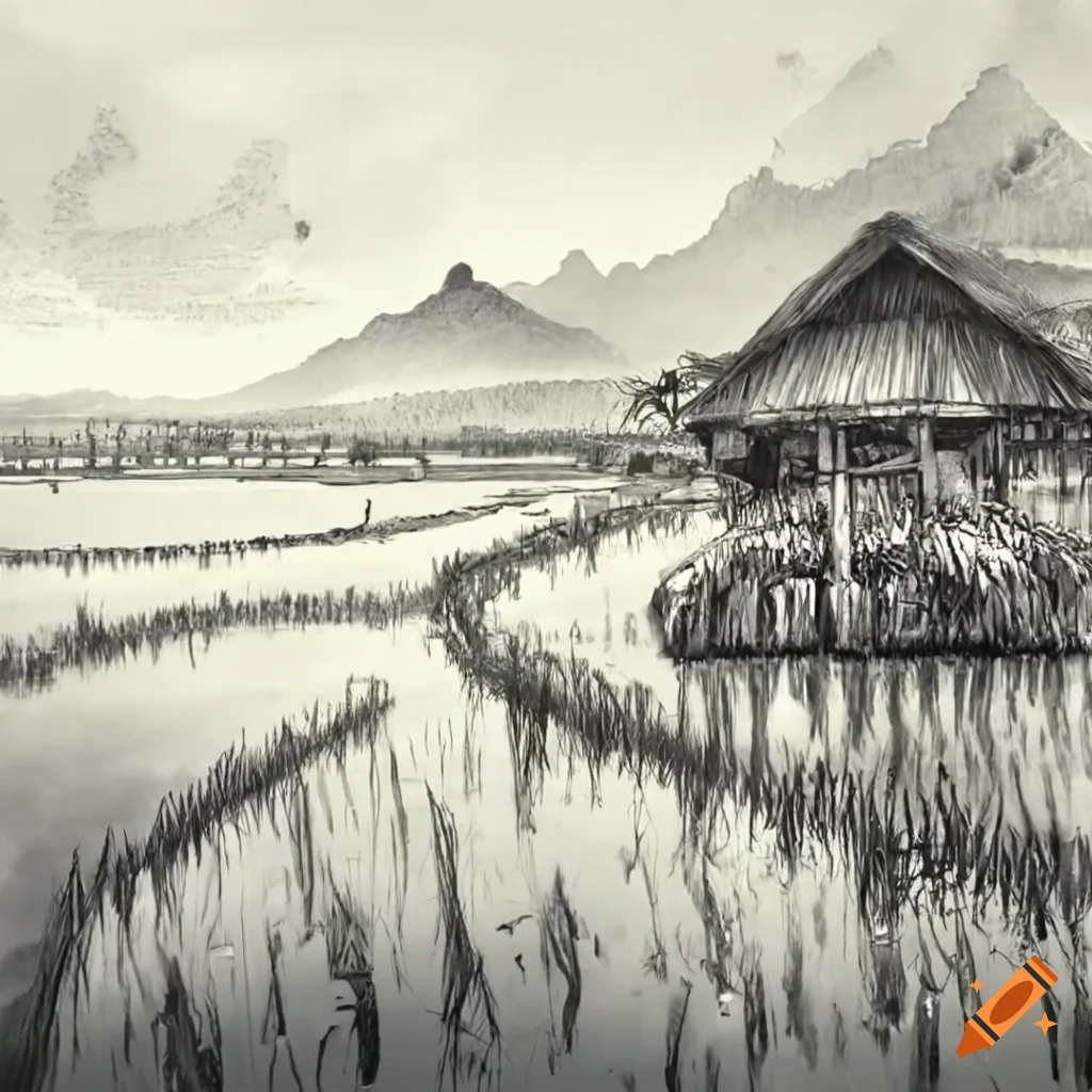 Scenic philippines rice fields with foreigners on Craiyon