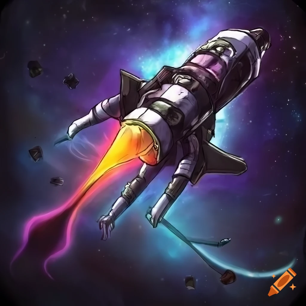 Yugioh art of a space launcher on Craiyon