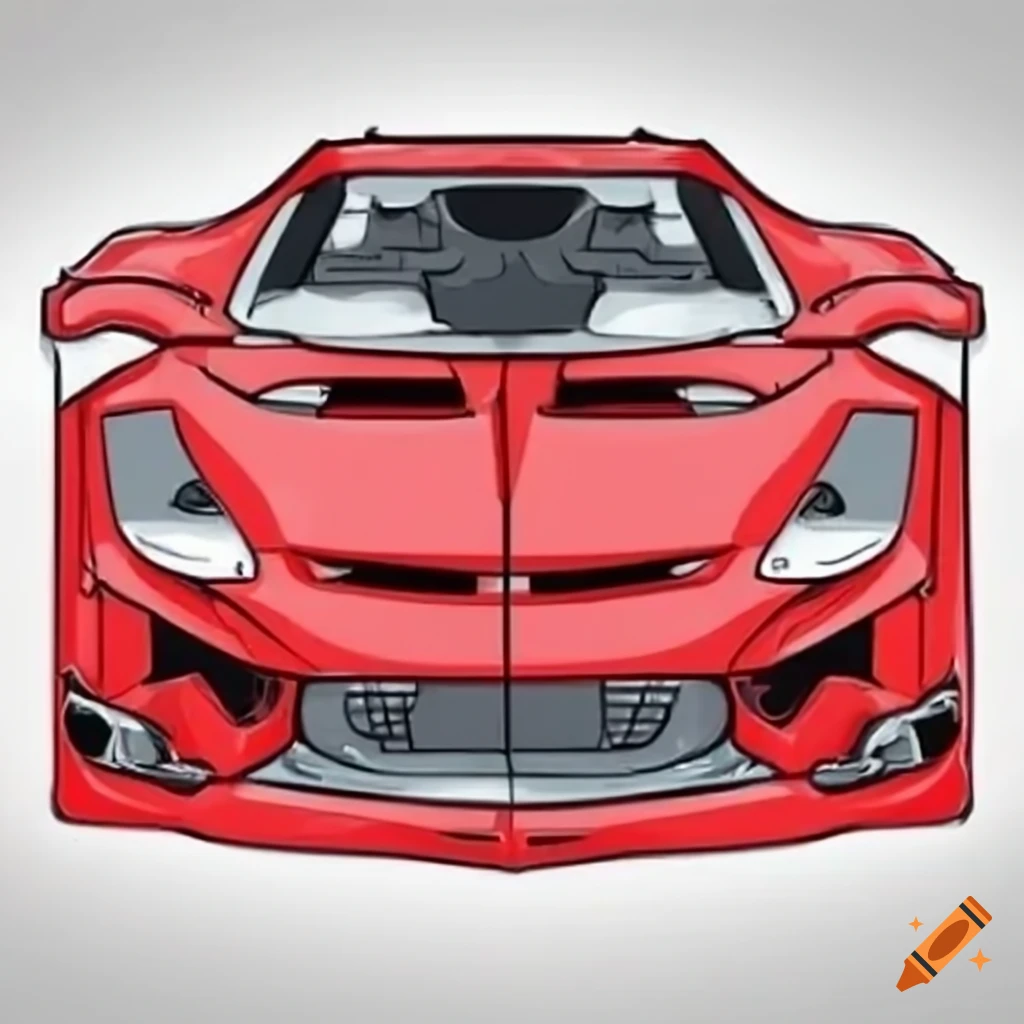 Red car racer drawing on Craiyon