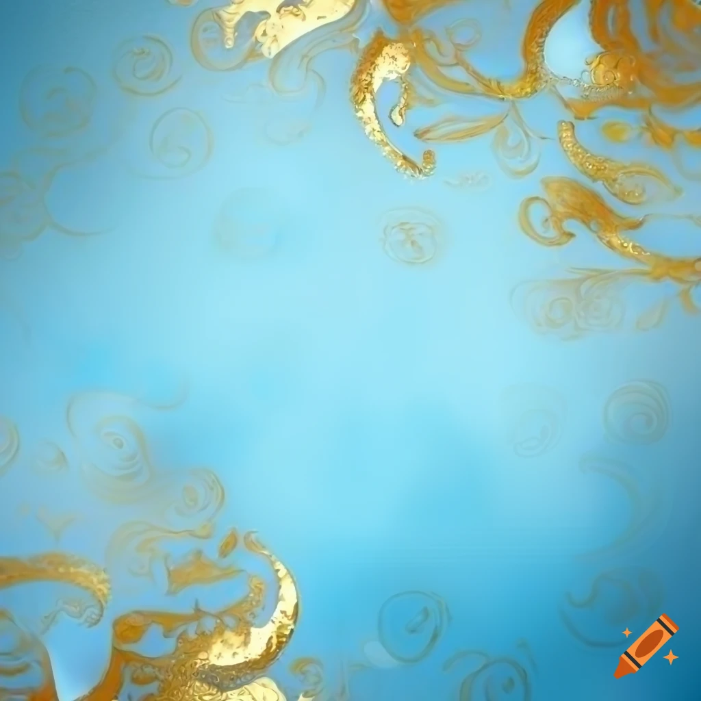 Light blue and gold floral background on Craiyon