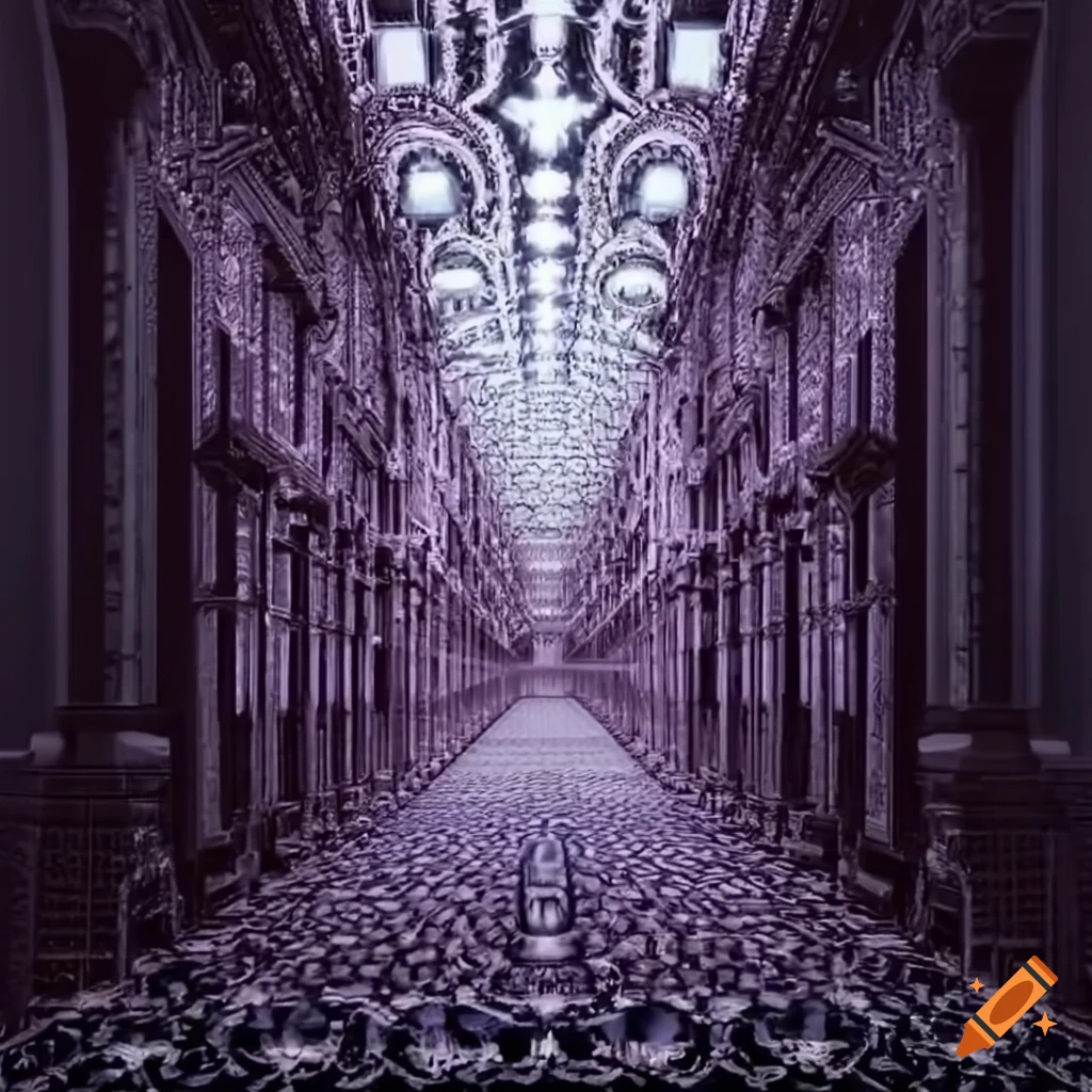 Endless recursive hallway on Craiyon