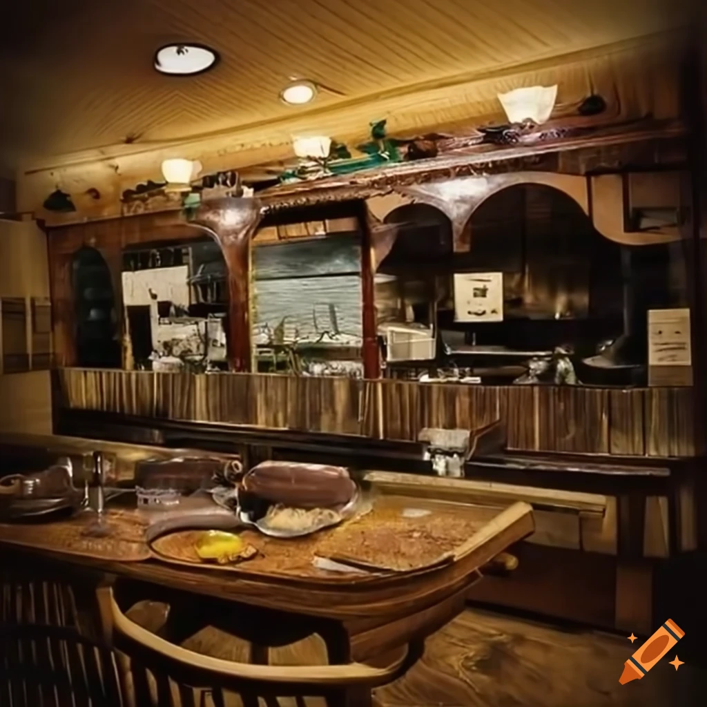 Forest themed theme park restaurant kitchen on Craiyon