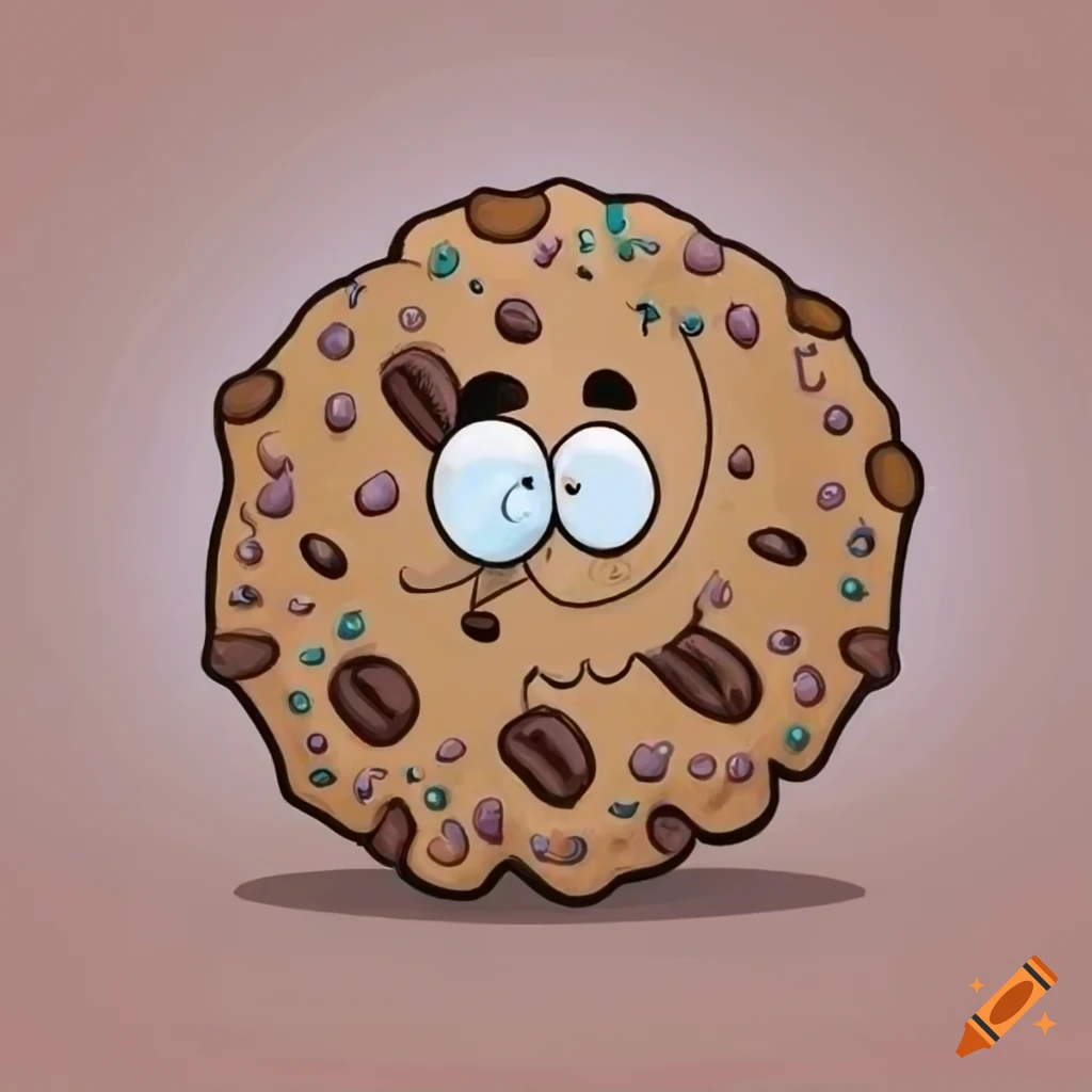Colorful cartoon illustration of freshly baked cookies fragrance on Craiyon