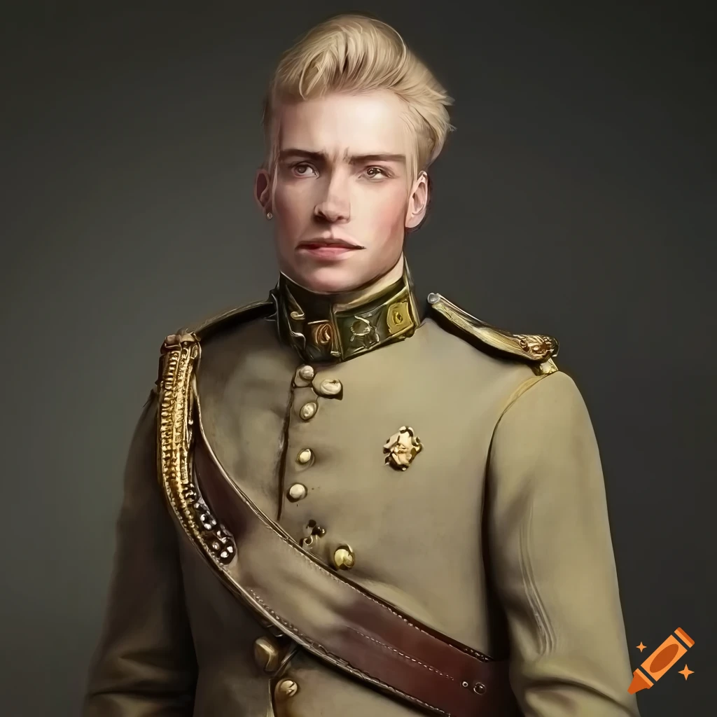 Portrait of a handsome soldier in Victorian royal army attire on Craiyon